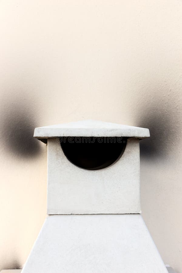 Grill Chimney in Front of Bright House Wall Stock Photo - Image of heat ...