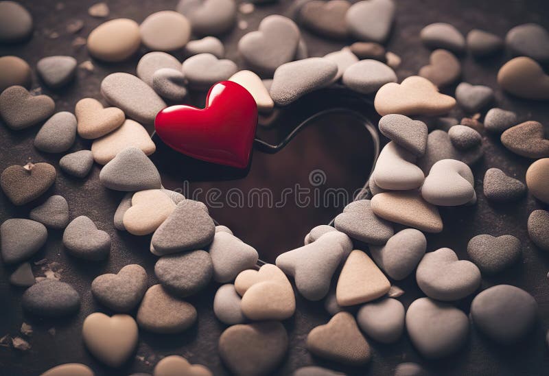 Stone Ground Heart Shape Card Xoxo Happy Stock Illustration ...