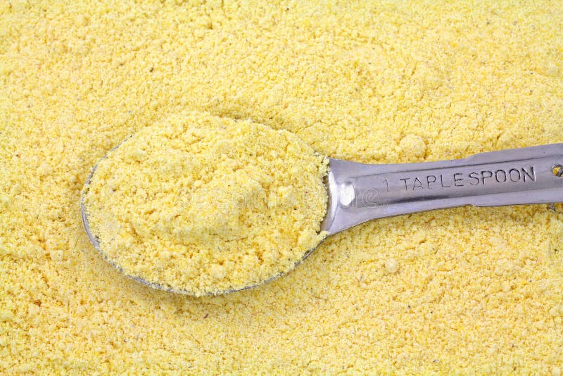 Stone Ground Yellow Corn Meal with Tablespoon Stock Image - Image of ...