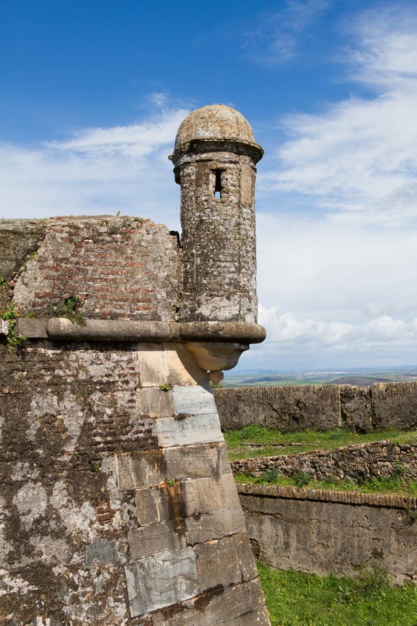 A Stone Guard Tower Overlooking a Blue Sea Stock Photo - Image of ...