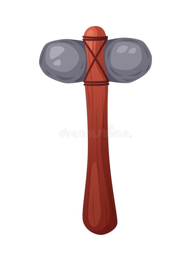 Stone Hammer Prehistoric Composition Stock Vector - Illustration of ...
