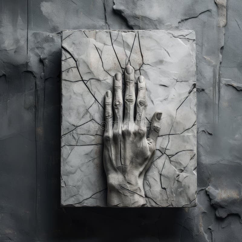 A stone hand on a stone stock illustration. Illustration of gesture ...