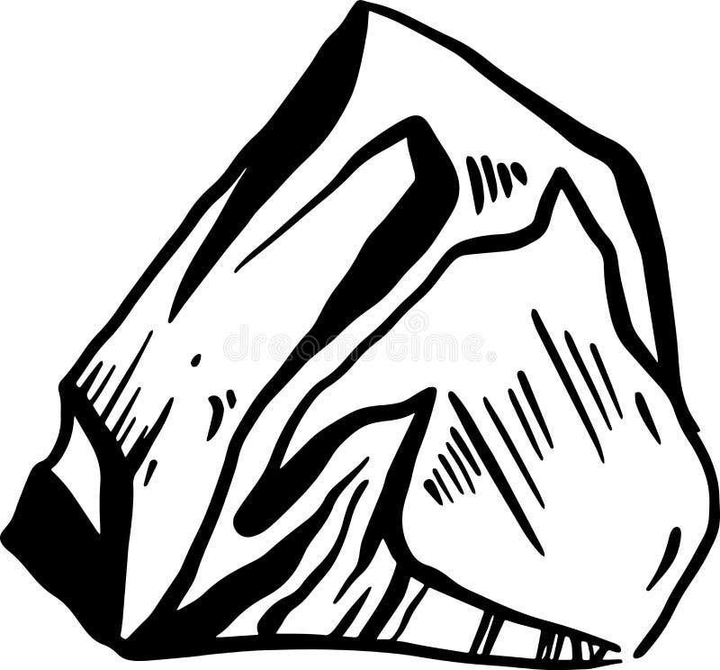 Stone, Hand Draw Line Vector Illustration Stock Vector - Illustration ...