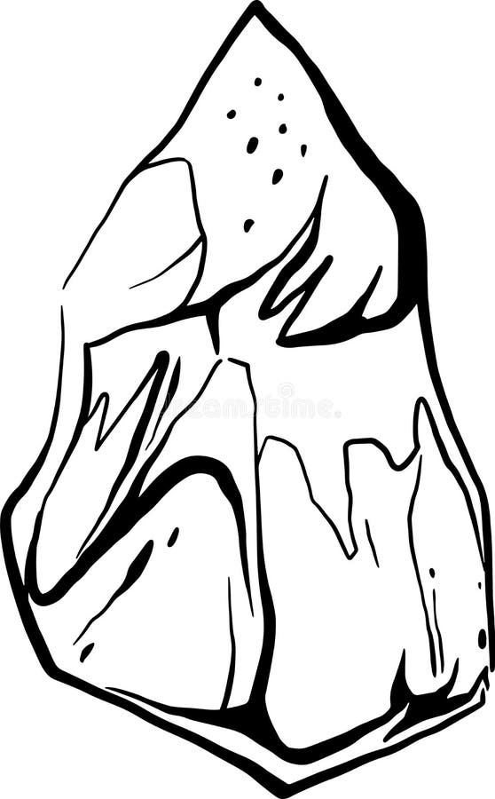 Stone, Hand Draw Line Vector Illustration Stock Vector - Illustration ...