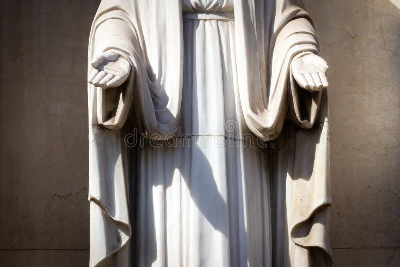 The Stone Hands of a Statue Outstretched in Blessing with the Palms ...