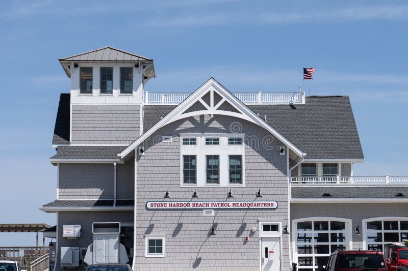 Stone Harbor Beach Patrol Headquarters Editorial Photo - Image of ...