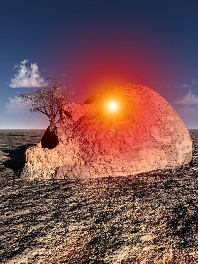 Stone Head 15 stock illustration. Illustration of wasteland - 3319210