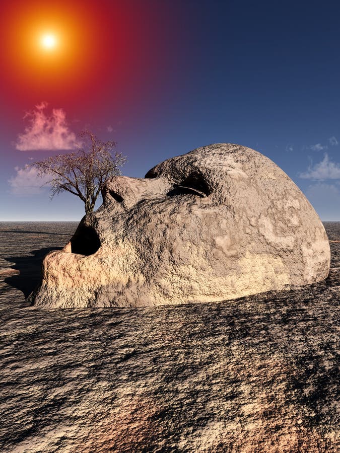 Stone Head 2 stock illustration. Illustration of sunny - 3319229