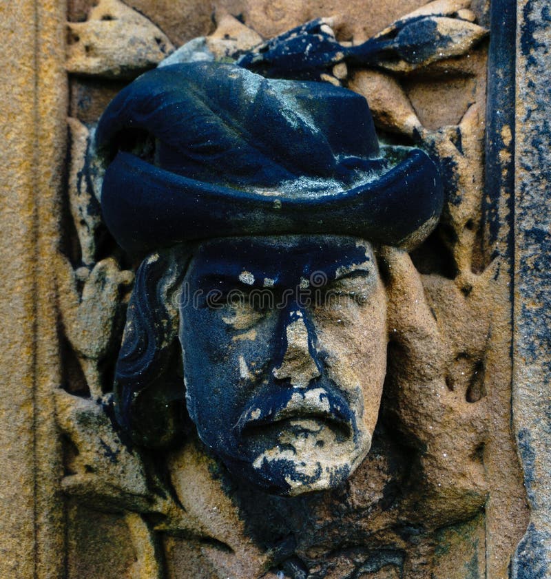 The Stone Head of a Man with a Broken Nose Stock Image - Image of ...