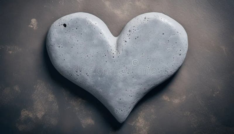 Stone Heart on Concrete Background Stock Illustration - Illustration of ...