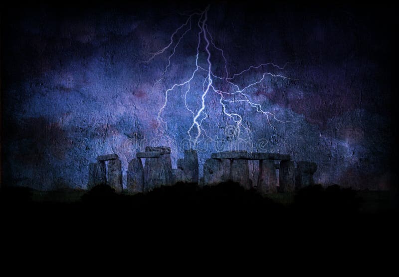 Stone henge lightning stock illustration. Illustration of historical ...