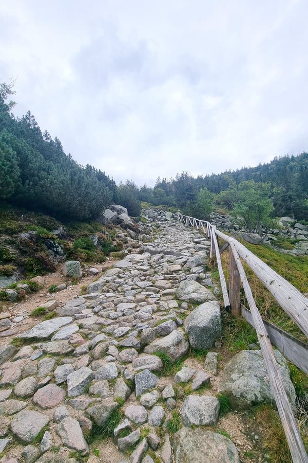 Stone Hiking Trail in the Mountains. Hiking in the Mountains. Stock ...