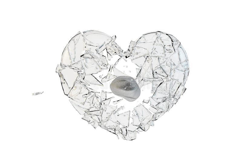 Stone Hit Glass Heart-shaped Stock Illustration - Illustration of ...