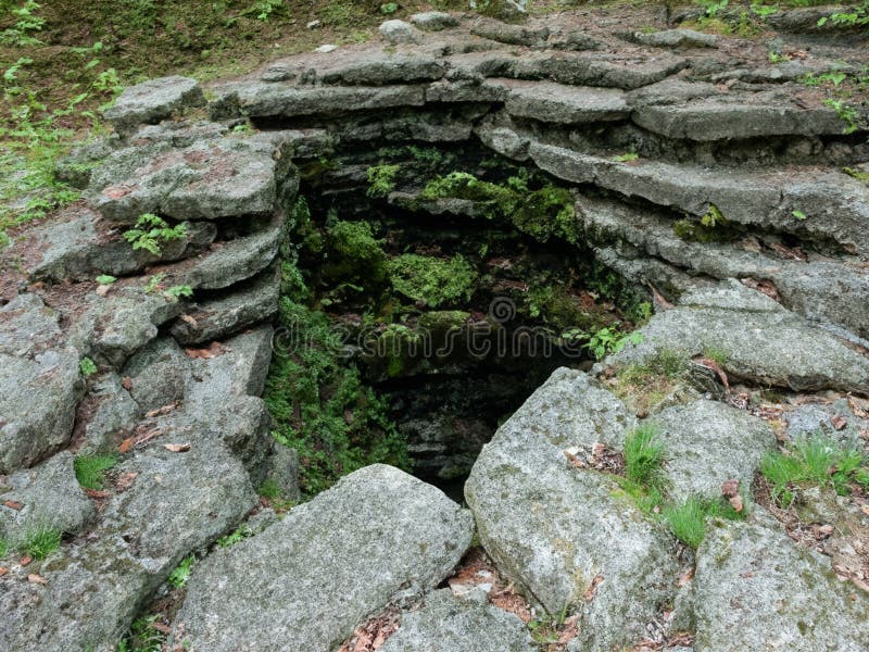Stone hole of the cave stock photo. Image of historic - 295203720