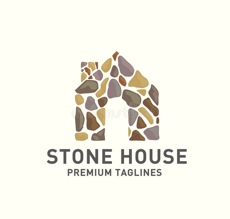Stone house logo vector stock vector. Illustration of vector - 213404702