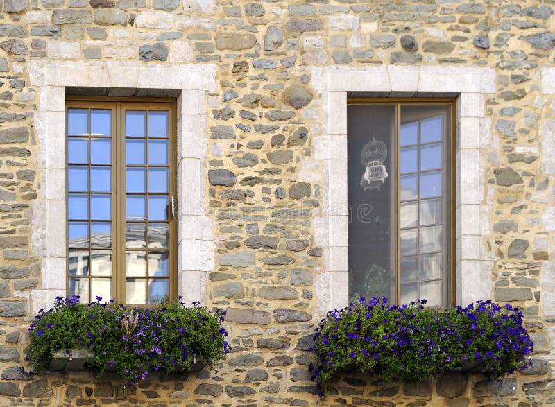 Stone house windows stock image. Image of historic, history - 7453155
