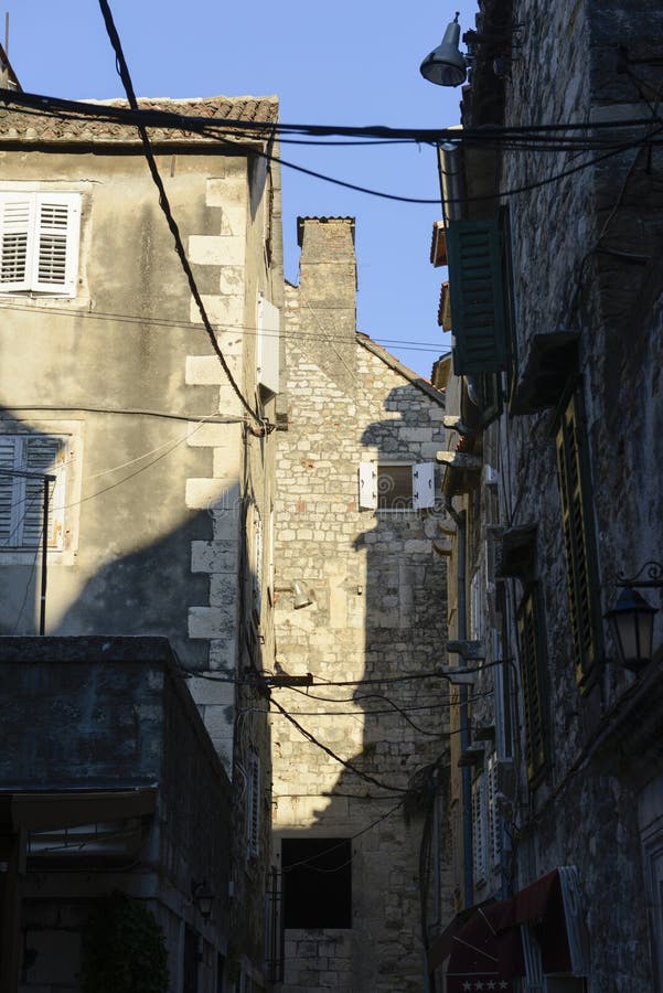 Stone Houses in the Street of Old Town, Architecture of the Old Town in ...