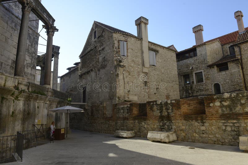 Stone Houses in the Street of Old Town, Architecture of the Old Town in ...