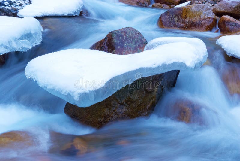 Ice on stream stock image. Image of river, clear, rivulet - 3973417