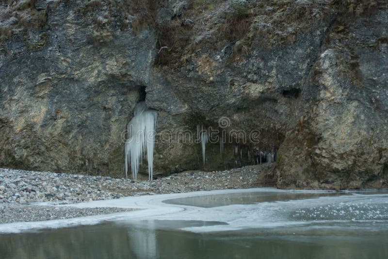 Stone icicle stock image. Image of river, frozen, tutin - 85076889