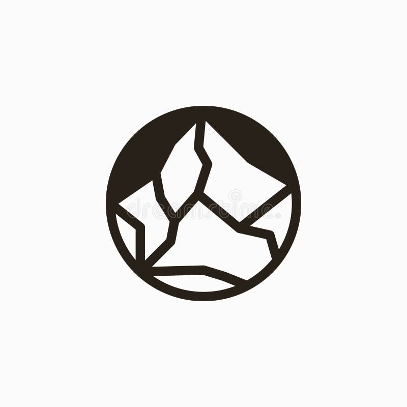 Stone Icon Logo Vector Illustration Stock Vector - Illustration of ...