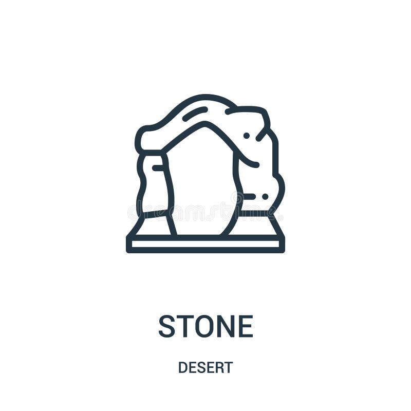 Stone Icon Vector from Desert Collection. Thin Line Stone Outline Icon ...
