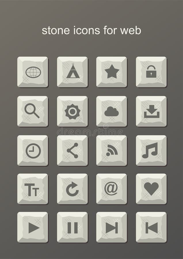Stone icons for web stock vector. Illustration of unusual - 61767664