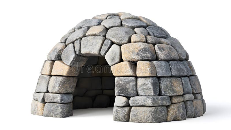 Stone Igloo Structure with an Archway Entrance Stock Illustration ...