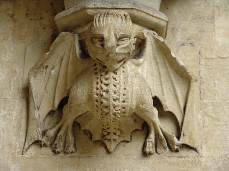 Stone imp carving on wall stock photo. Image of gargoyle - 1294760