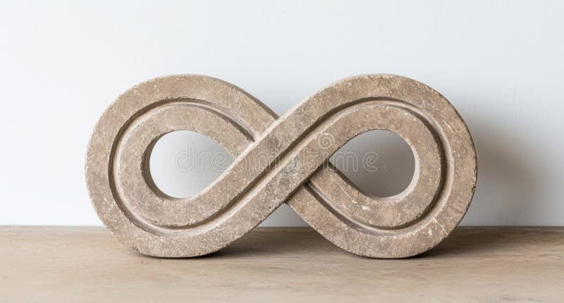 Stone Infinity Symbol on Wooden Surface Stock Illustration ...