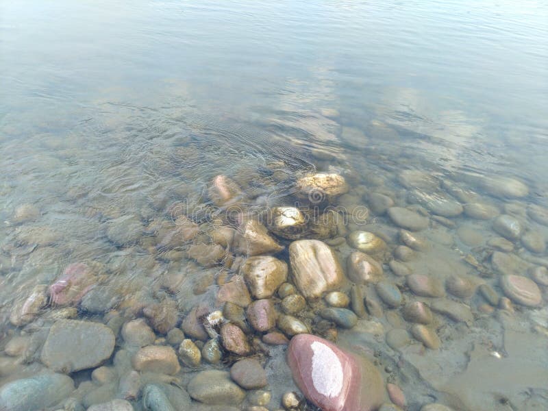 Stone Inside Water of River Beas Himachal Pradesh India Stock Photo ...