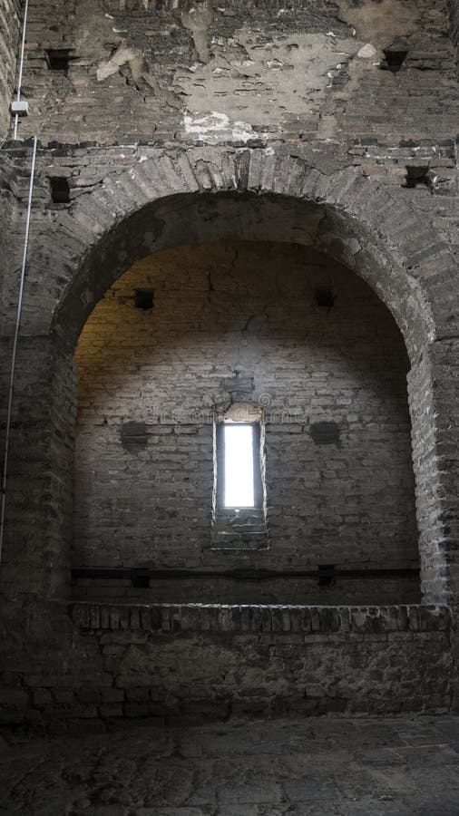 Dark Crypt with Rectangular Window Stock Photo - Image of human, europe ...
