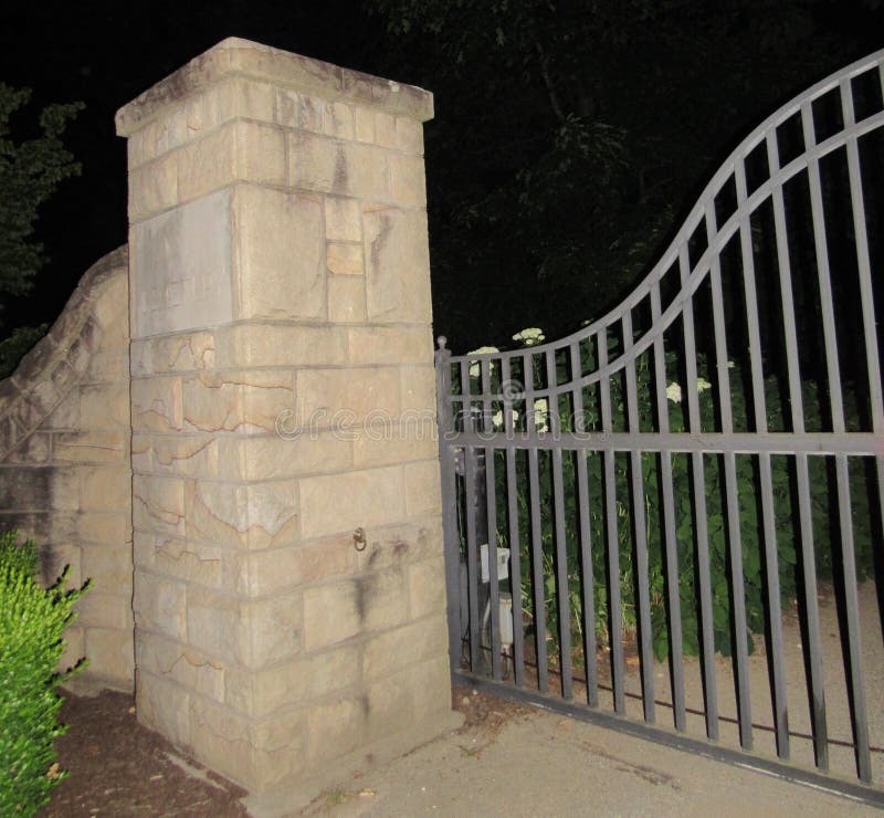 Gate at night stock image. Image of gate, architecture - 250920465