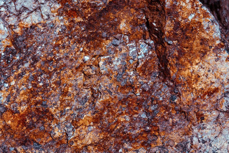 Stone with Iron Ore and Quartz Stock Photo - Image of natural, blue ...