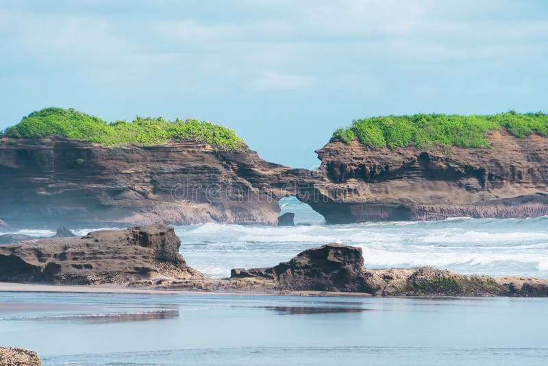 Stone Islands and Cliffs on the Coast of the Island, Indonesia, Bali ...
