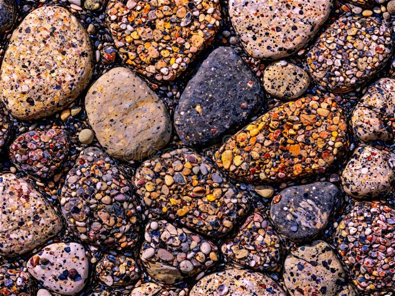 Conglomerate a Chunk of Conglomerate Rock with Rounded Pebbles Embedded ...