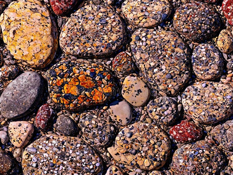 Conglomerate a Chunk of Conglomerate Rock with Rounded Pebbles Embedded ...