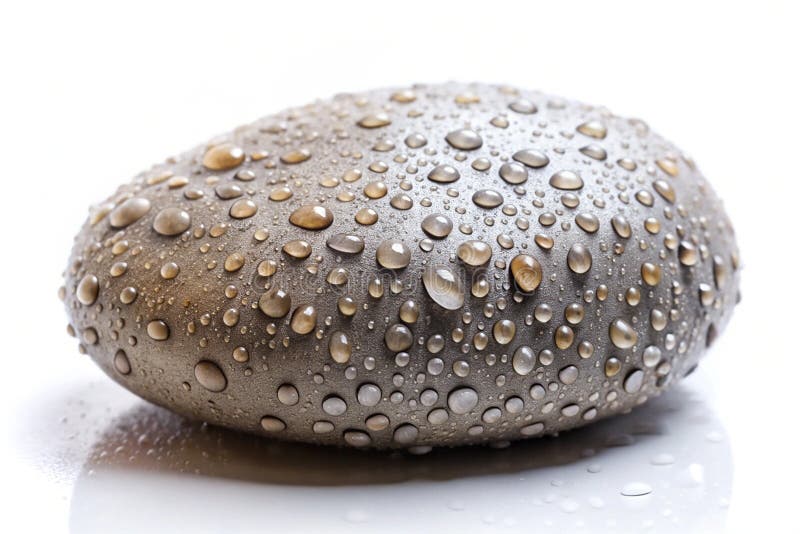 Stone Isolated on White Background Covered with Dew Stock Illustration ...