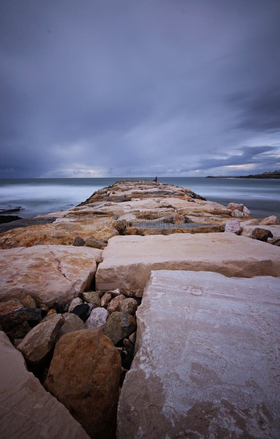Stone jetty stock photo. Image of nautical, clouds, atlantic - 22518722