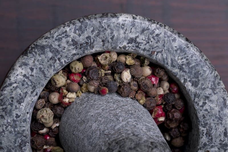 Stone Kitchen Mortar for Grinding Spices Stock Photo - Image of grey ...