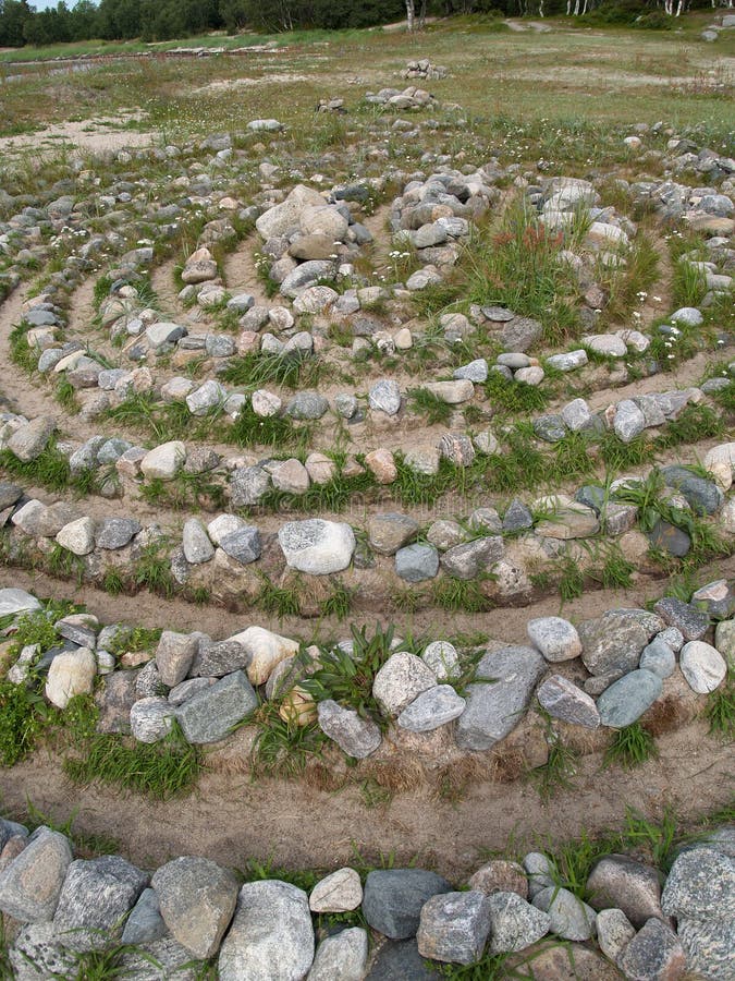 Stone Labyrinth on the Big Solovki Island Stock Image - Image of ...