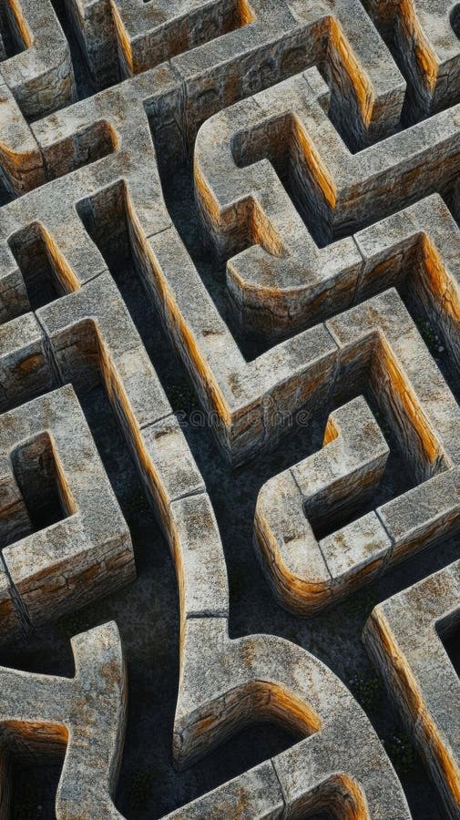 Stone Labyrinth, a Journey through the Intricate Paths Stock Photo ...