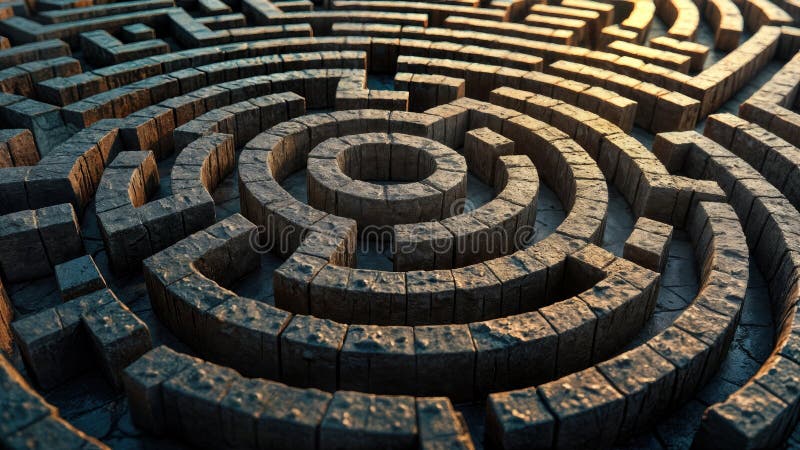 Stone Labyrinth Pattern stock illustration. Illustration of spiral ...