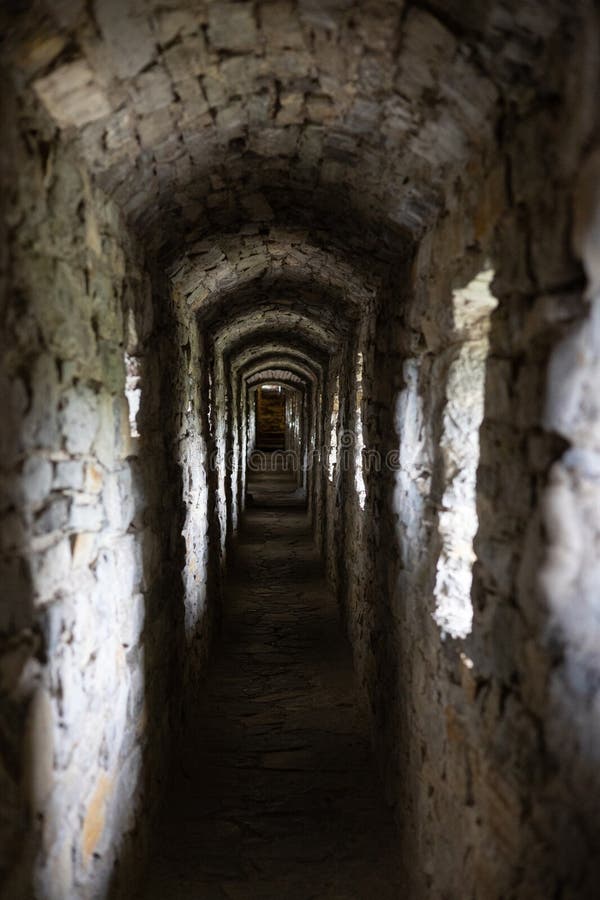 Labyrinth in the Old Castle Stock Illustration - Illustration of column ...