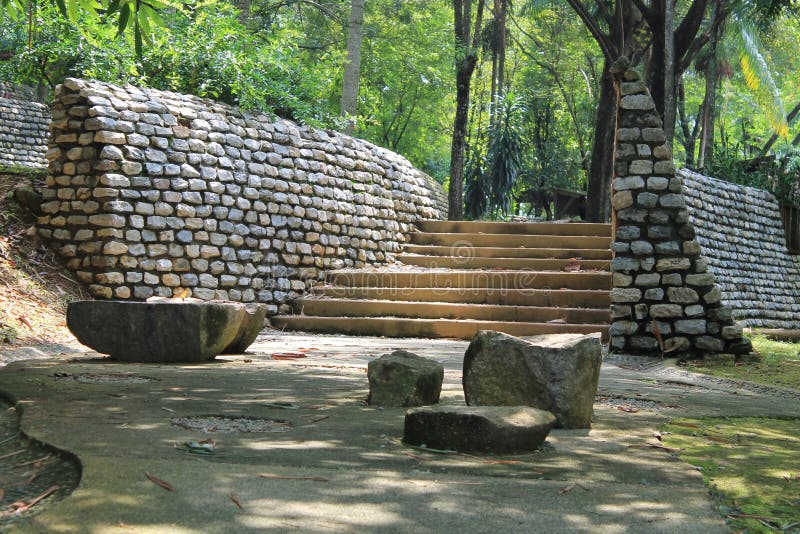 Stone Ladder in Tropical Park Stock Photo - Image of road, green: 46007304