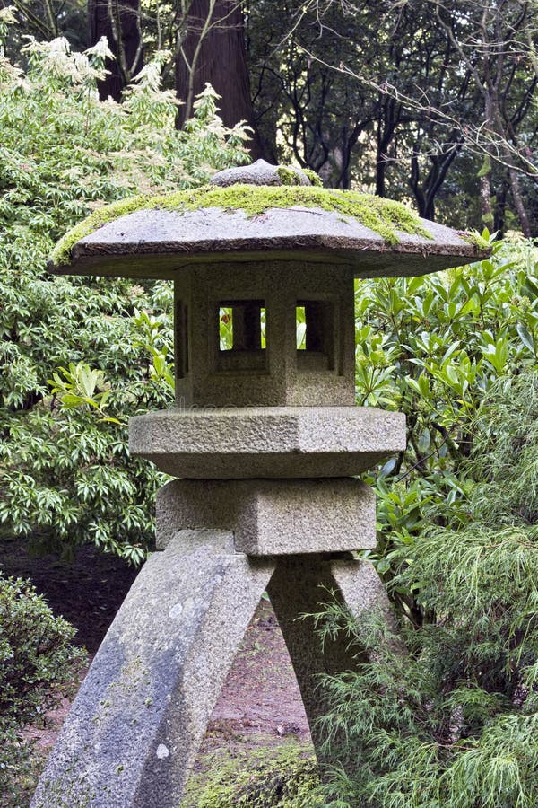 Stone Lantern at Japanese Garden Stock Image - Image of trees, stone ...