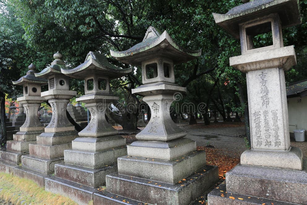 Stone lanterns in Nara stock photo. Image of handcraft - 53740730
