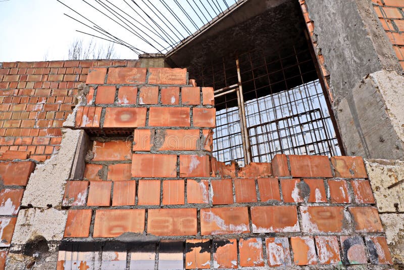 Stone Laying, Bricks, Shell Rock and Cement Coating Used in the ...