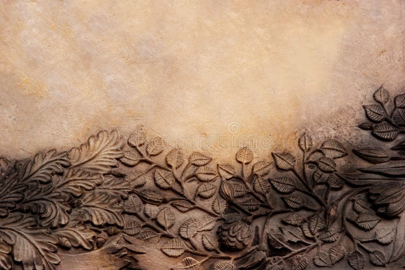 Stone leaves and flowers stock photo. Image of brown - 27777102