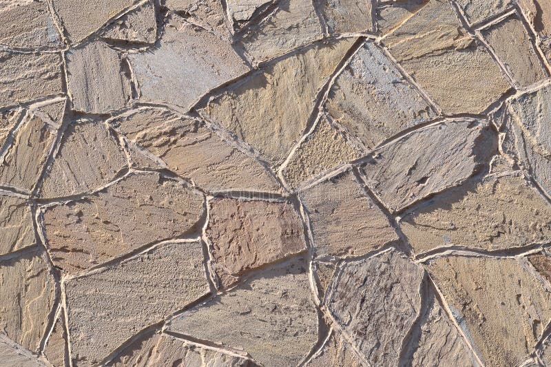 Stone-lined Wall. Abstract Beige Stone Background. Natural Material ...